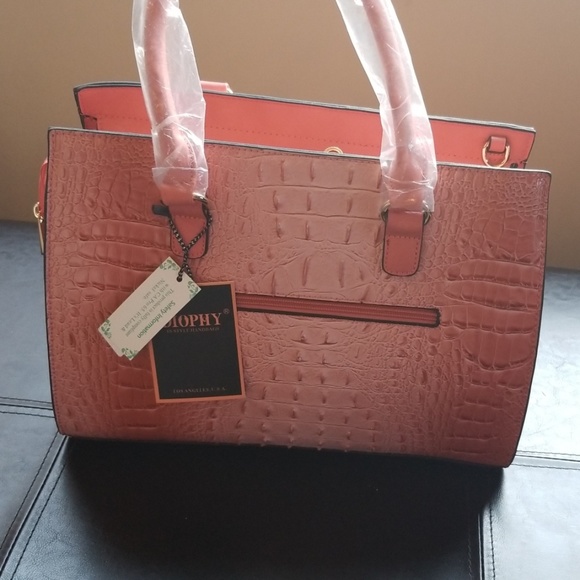 Diophy | Bags | Salmon Faux Gator Purse | Poshmark